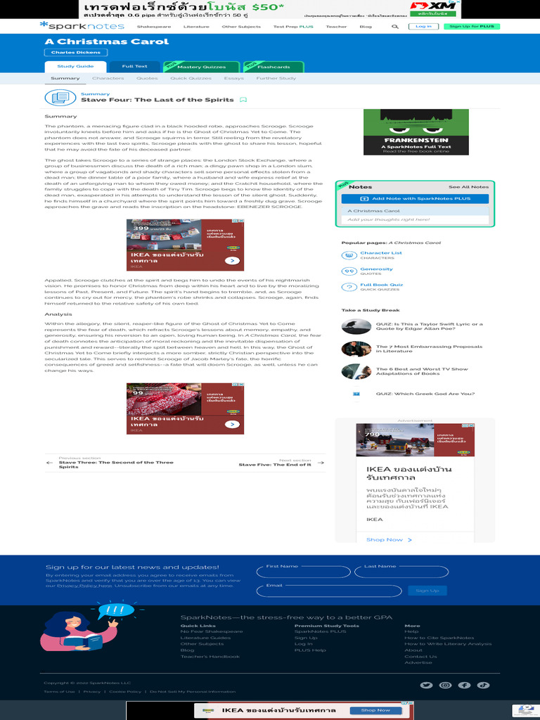 A Christmas Carol Stave Four The Last of The Spirits Summary & Analysis ...