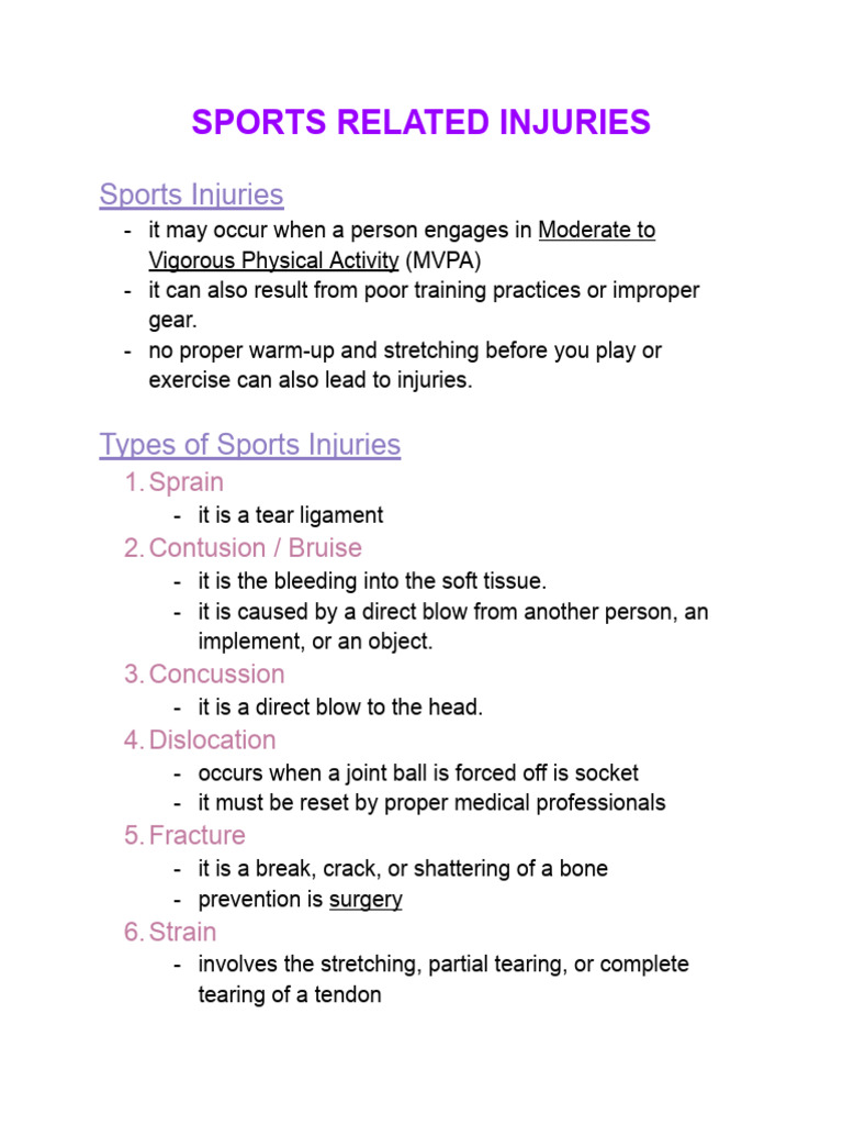 Sports Related Injuries | PDF | Musculoskeletal Disorders | Clinical ...