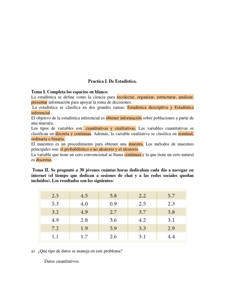 Practica Estadistica | PDF | Estadísticas | Science