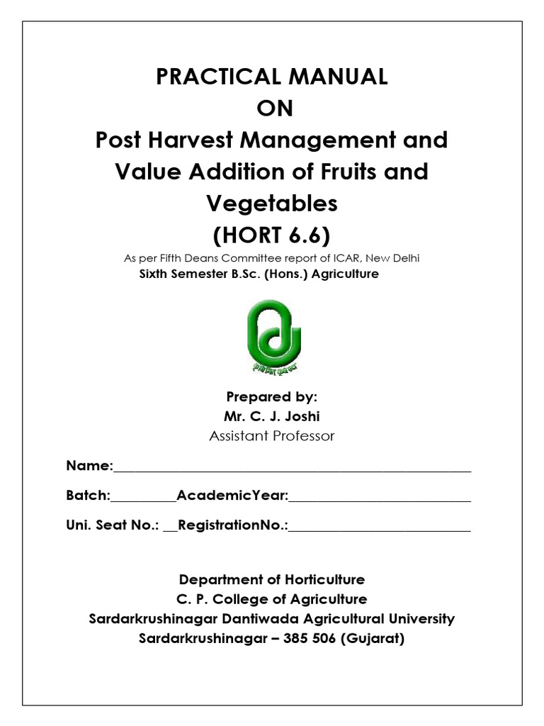 Hort.6.6 Practicals FINAL | PDF | Fruit Preserves | Tomato