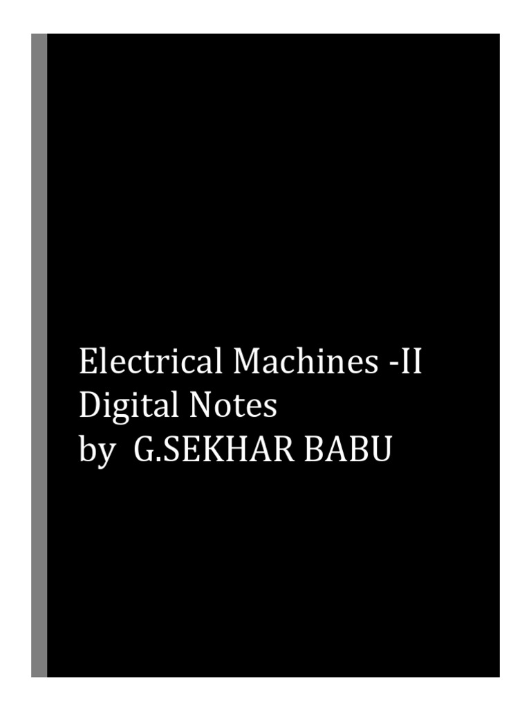 Electrical Machines-II Guide | PDF | Transformer | Electromagnetic Induction