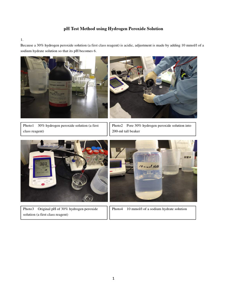 PH Test Method Using Hydrogen Peroxide Solution (With Picture) | PDF ...