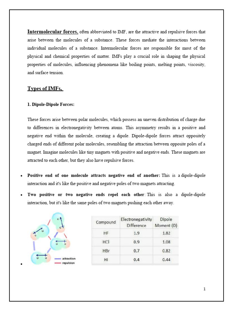 Intermolecular forces | Download Free PDF | Intermolecular Force ...