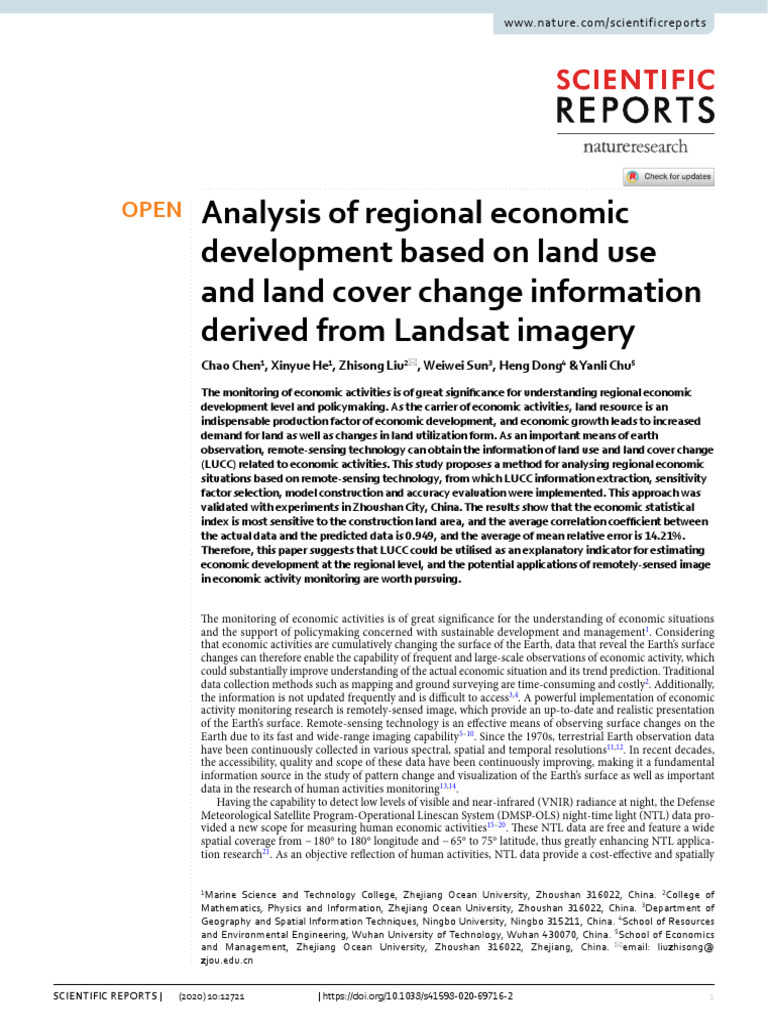 Analysis of regional economi development based on land use and land ...