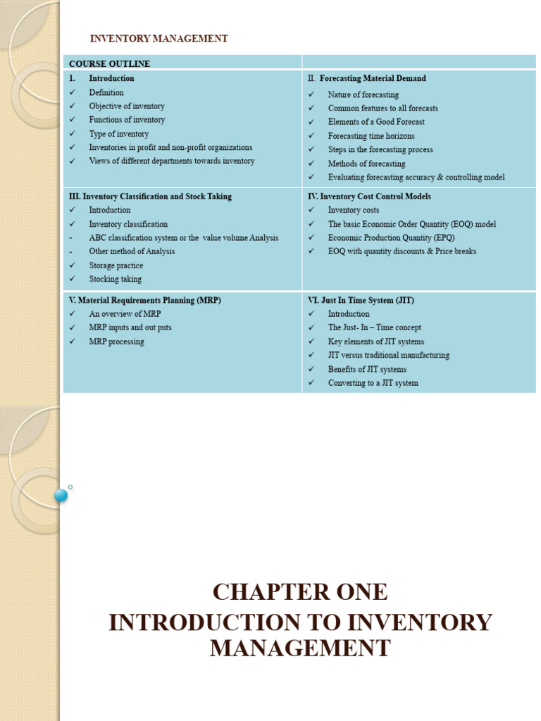 Inventory MGT | PDF | Forecasting | Inventory