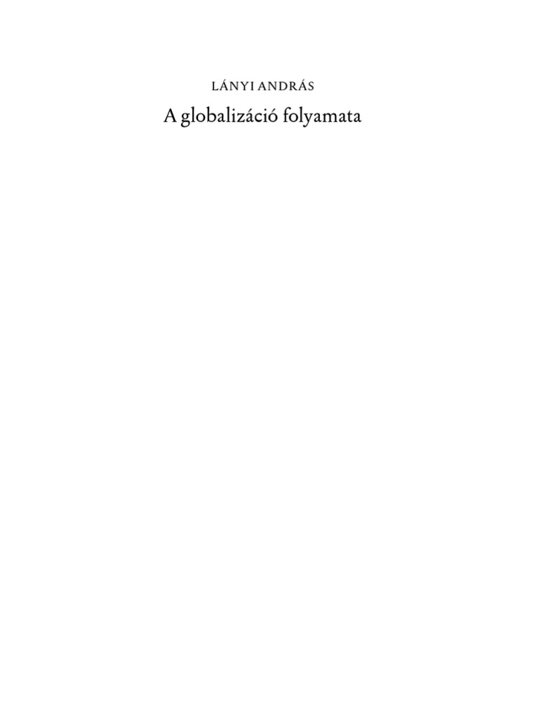 Lányi A - A Globalizacio Folyamata | PDF