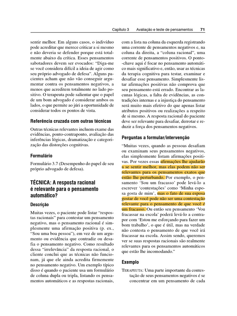 Livro - Tecnicas deTerapiaCognitiva - Robert L Leahy - 2a Edicao - Manual Do Terapeuta 1 71-73 ...