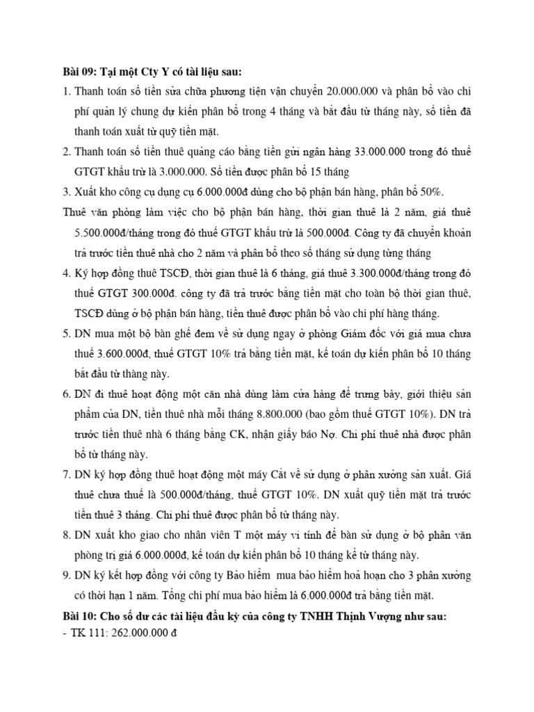 Bai tap TK 141, 244 | PDF