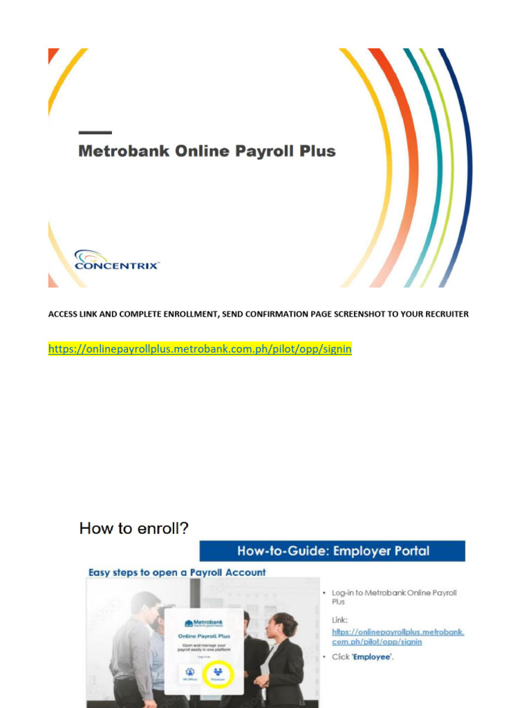 Metrobank Online Payroll Enrollment Guide | PDF
