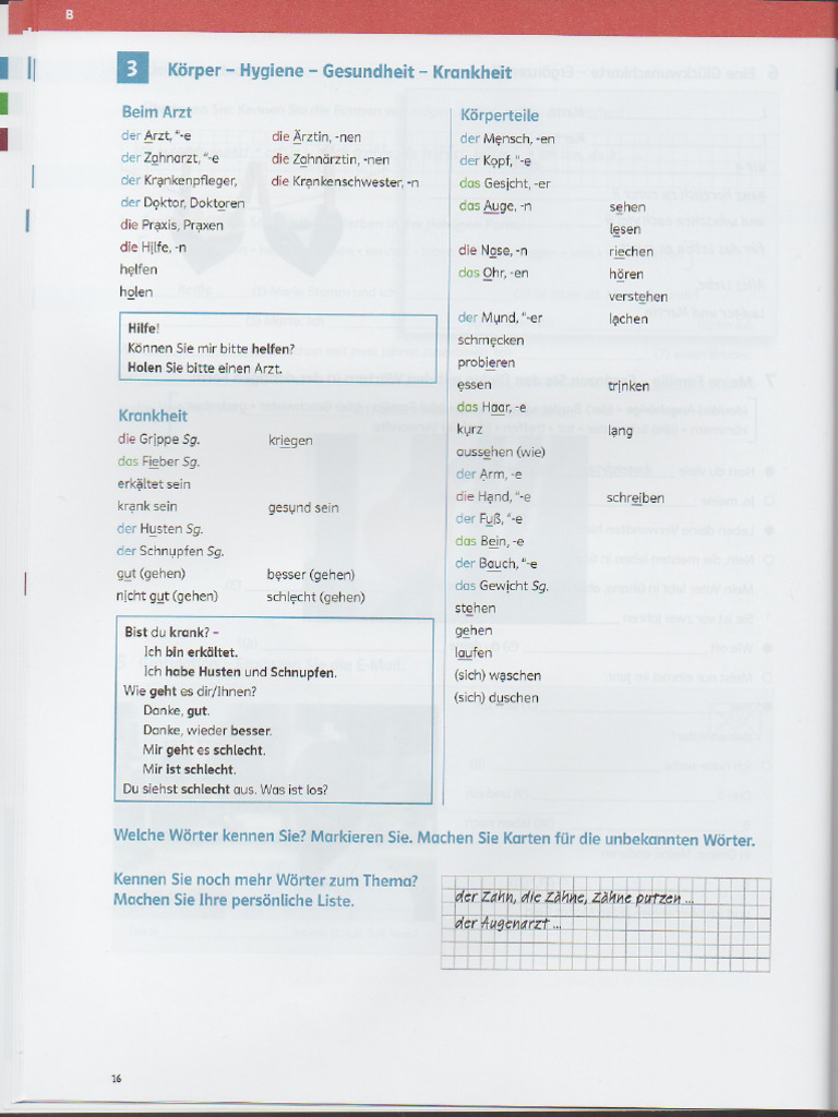 Deutsch Intensiv Wortschatz A1 (Dragged) | PDF