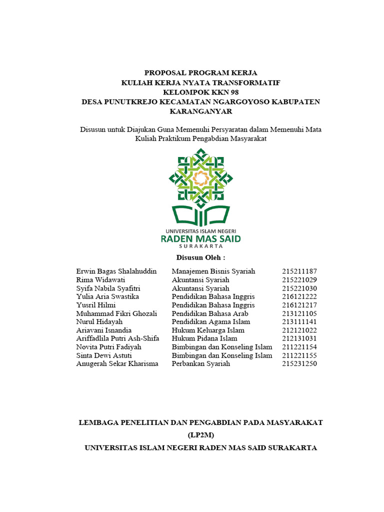 Proposal Program Kerja | PDF