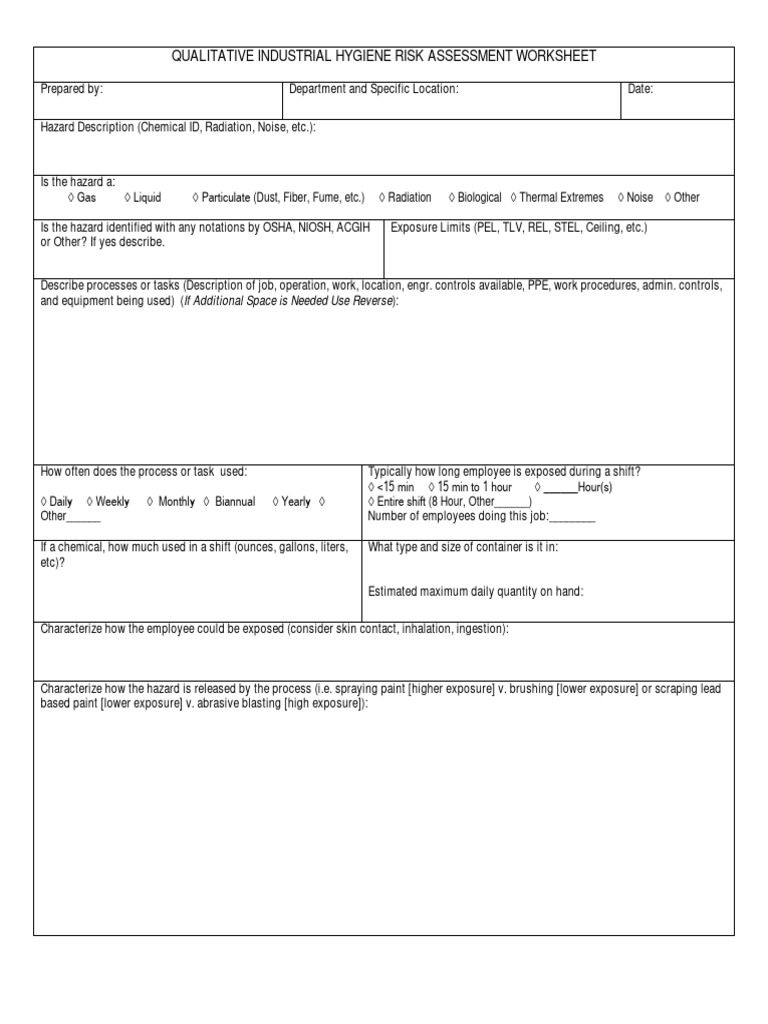 Qualitative Risk Assessment | PDF | Labor Relations | Workplace