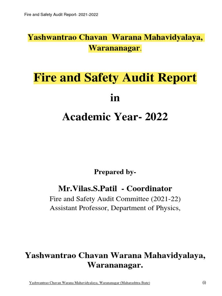 DVV 7.1.3 Safty an Fire Audit Report | Download Free PDF | Fires | Housekeeping