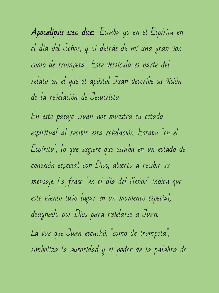 Apocalipsis 1 Pequeño Estudio Pdf Juan El Apóstol Libro De Revelación