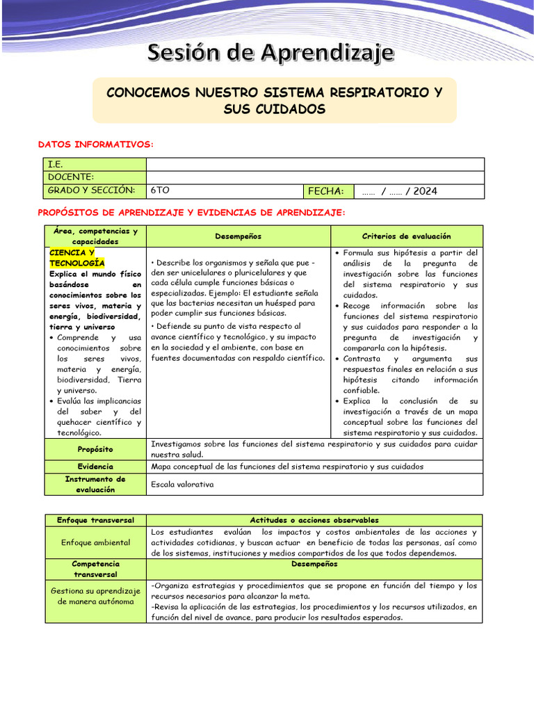 Ses 2-Mart-Cyt-Conocemos Nuestro Sistema Respiratorio y Sus Cuidados ...