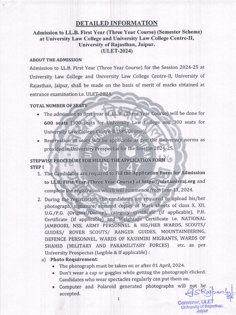 LL.B. Admission Guide 2024 | PDF