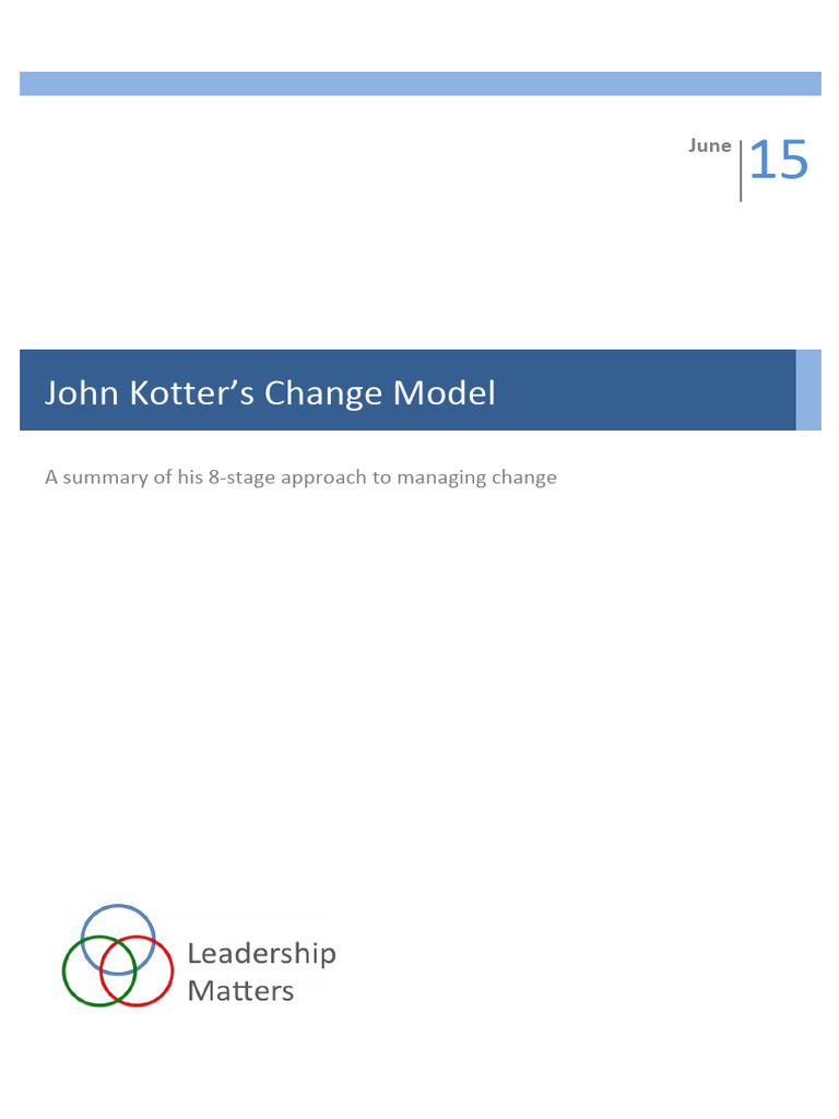 Kotters Change Model | Download Free PDF | Behavioural Sciences ...