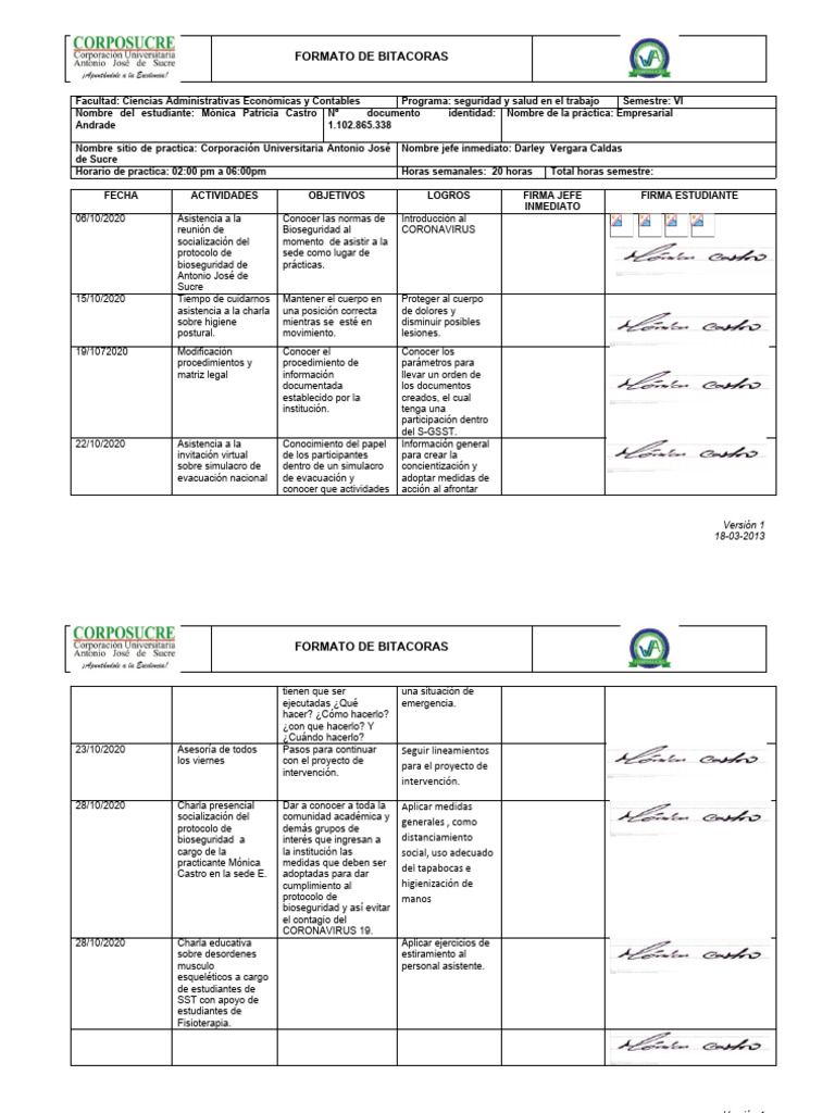 Bitacoras Actividades 1 | PDF