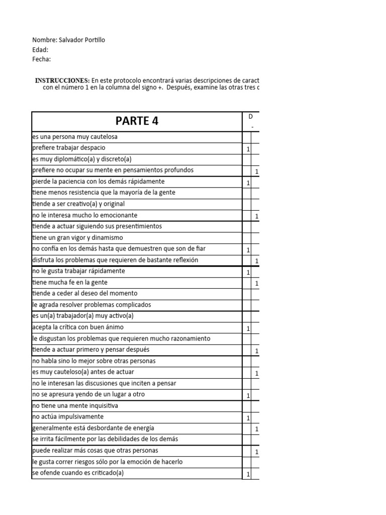 BG Test Gordon P-IPG (Automatizado) | PDF | Sicología