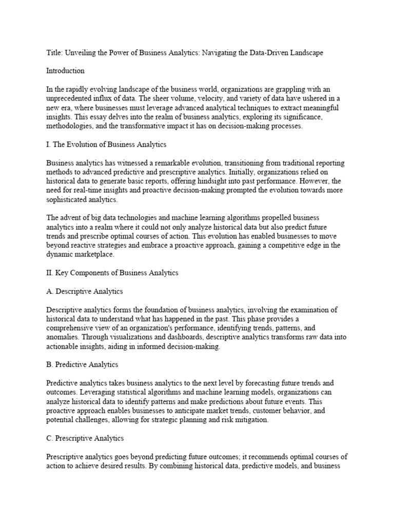 Business Analytics | PDF | Analytics | Internet Of Things