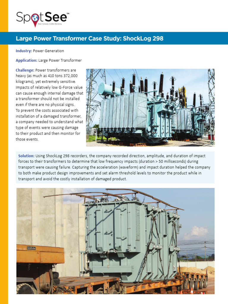 Large Power Transformer Case Study - Shocklog 298 | PDF | Cloud ...