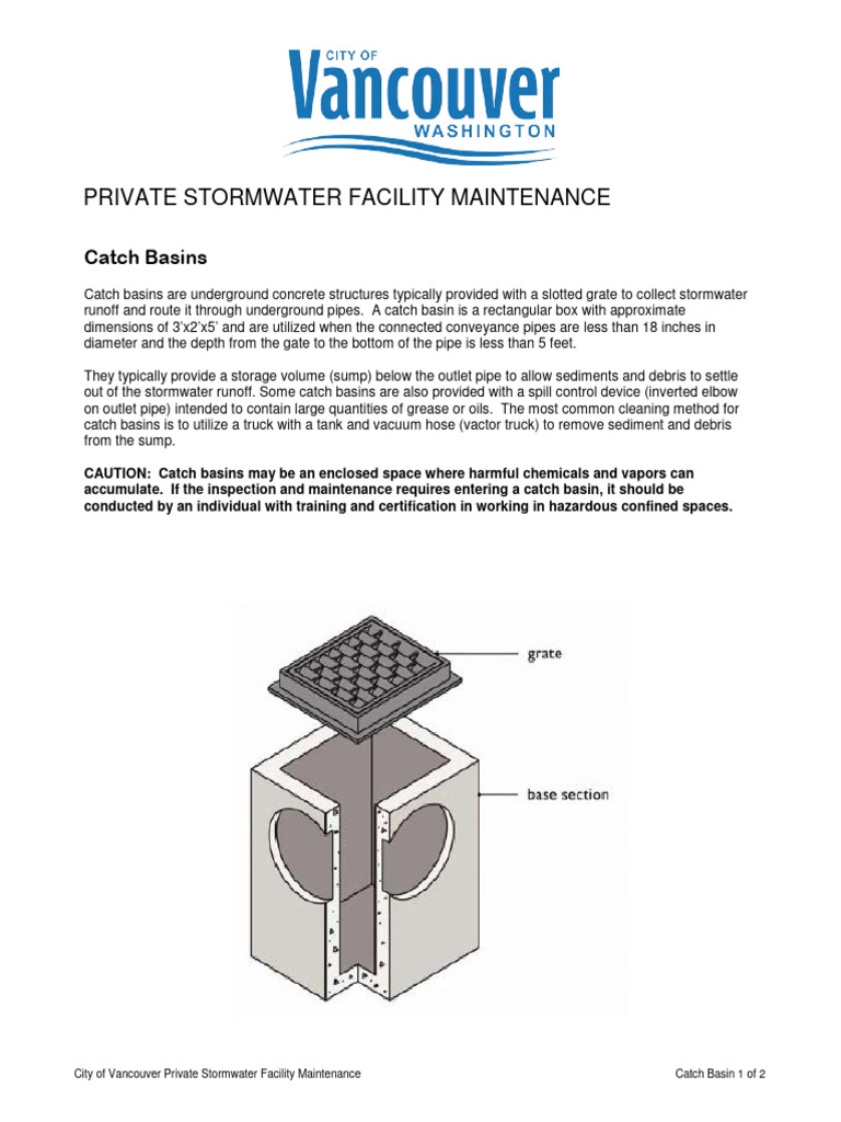 Basin Facility Maintenance Checklist | PDF | Storm Drain | Hydraulic ...