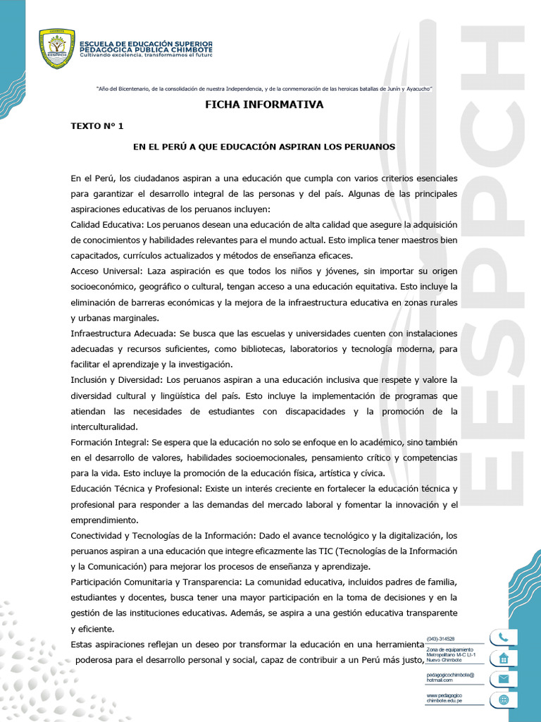 Texto Informativo Sesion 1 PPD | PDF | Enseñando | Plan de estudios