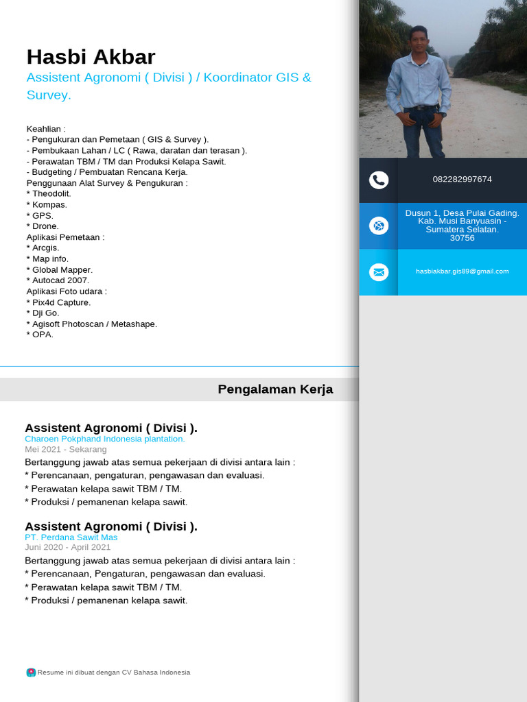 CV Ahli Agronomi & GIS | PDF | Sains & Matematika