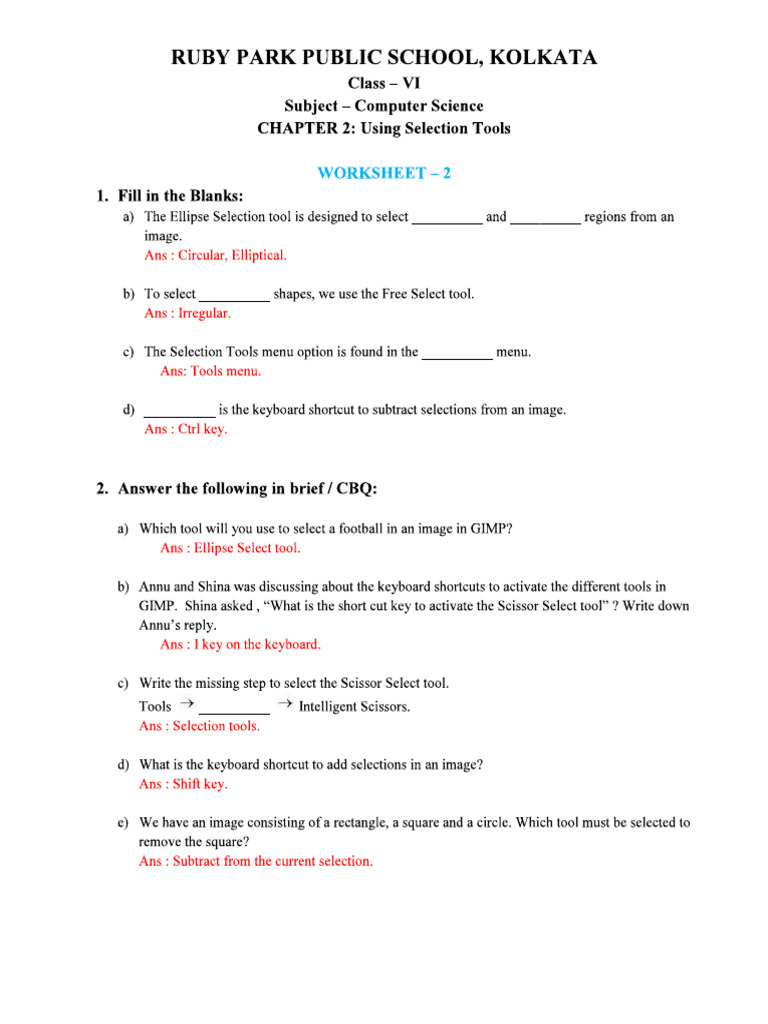 Chapter 2 Worksheet 2 | PDF