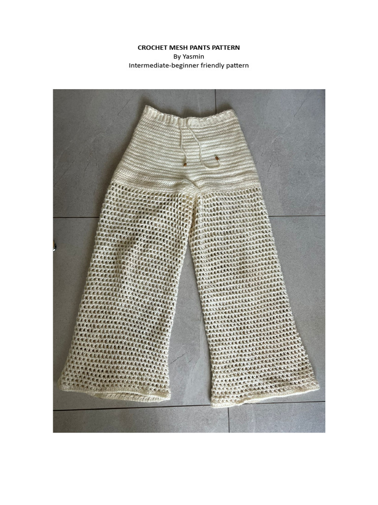 Updated Mesh Pants Pattern | PDF | Crochet | Textile Arts