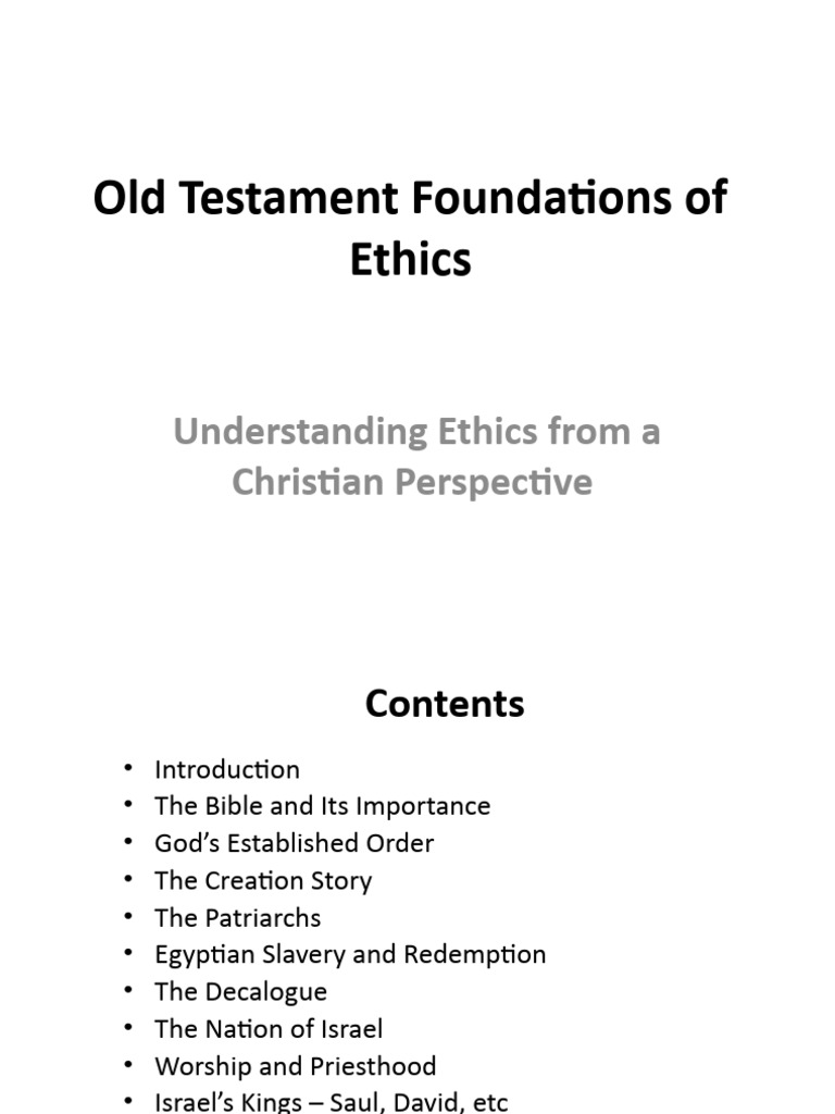 Old Testament Ethics Explained | PDF | Soul | Mind