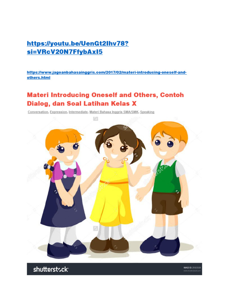 Materi Introducing Oneself and Others, Contoh Dialog, Dan S | PDF