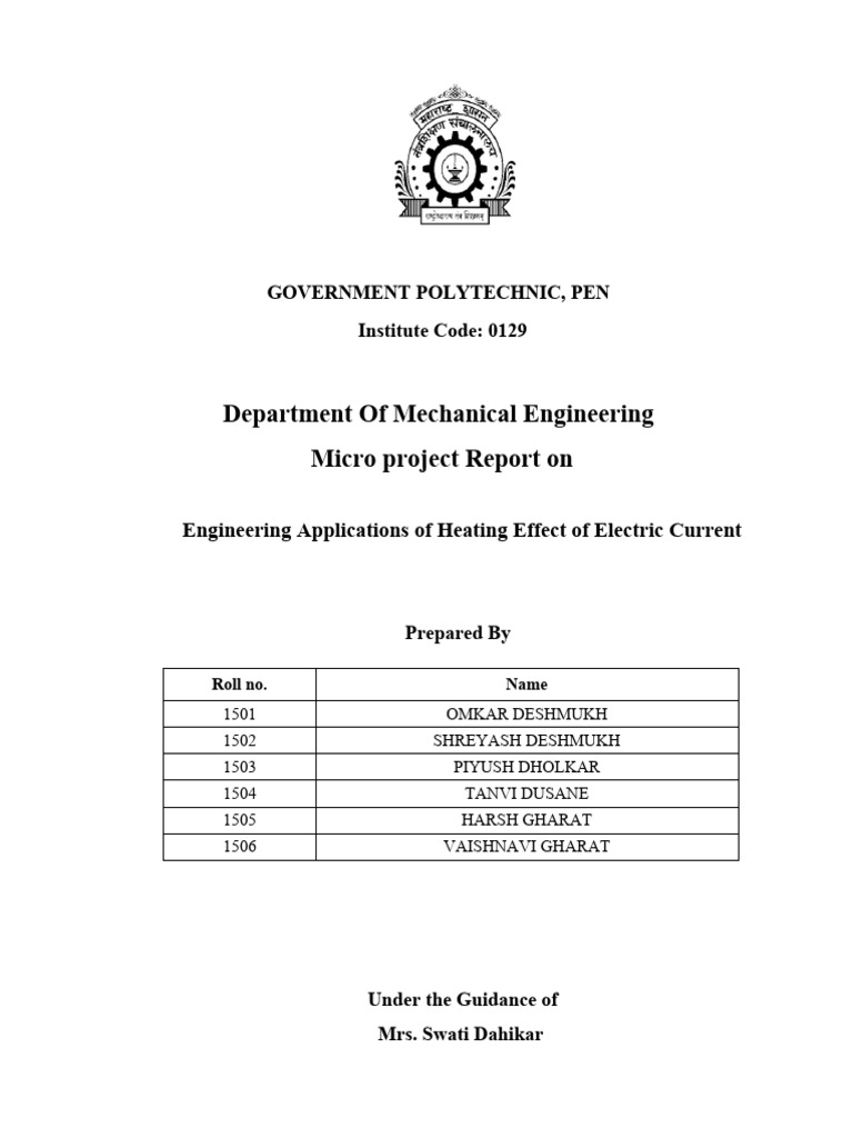 Physics Micro Project MEI 1 (2022 2023) ,,, 1 | PDF | Electric Current | Electrical Resistance ...