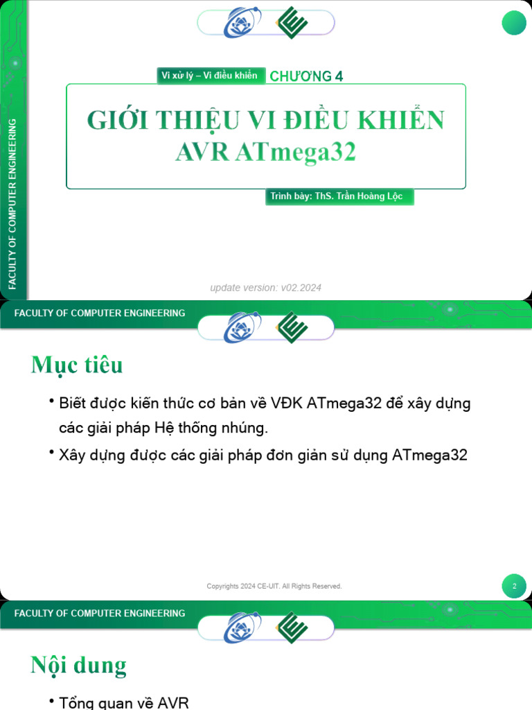 Chuong 4-1. Gioi Thieu VDK AVR ATmega32 | PDF | Classes Of Computers ...