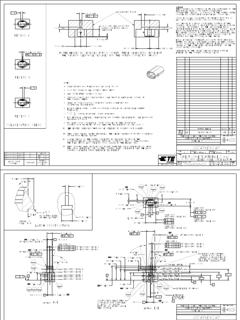 Uscar-Ewcap: Keying A | PDF | Electrical Connector | Engineering Tolerance