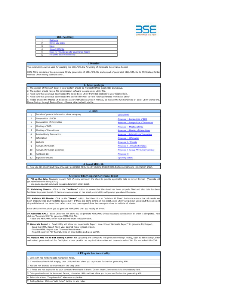 Corporate Governance Report - Format - BSE | Download Free PDF | Microsoft Excel | Board Of ...