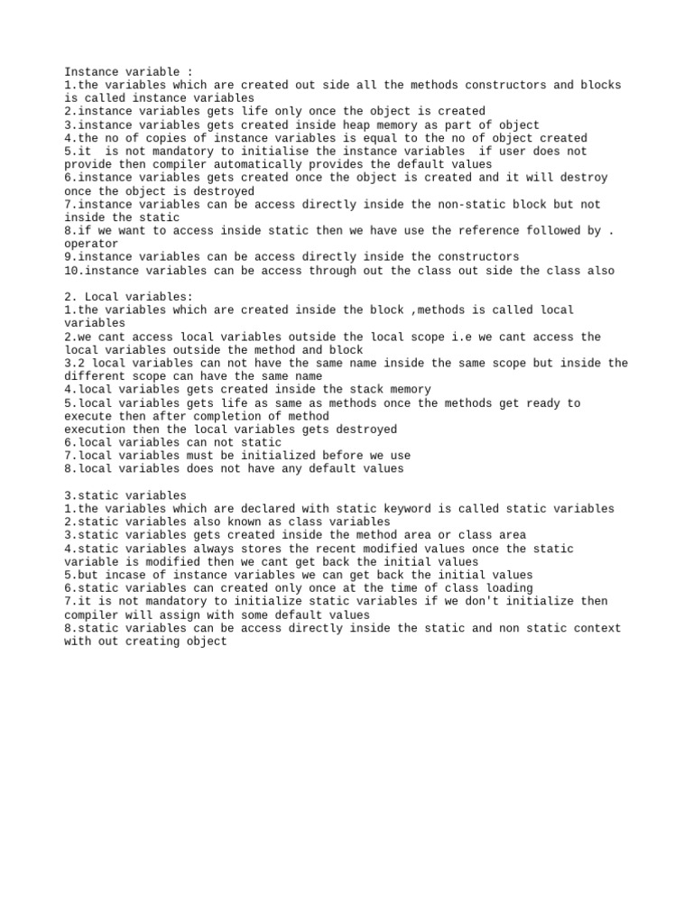 Instance Variable | PDF Instance Variable | PDF