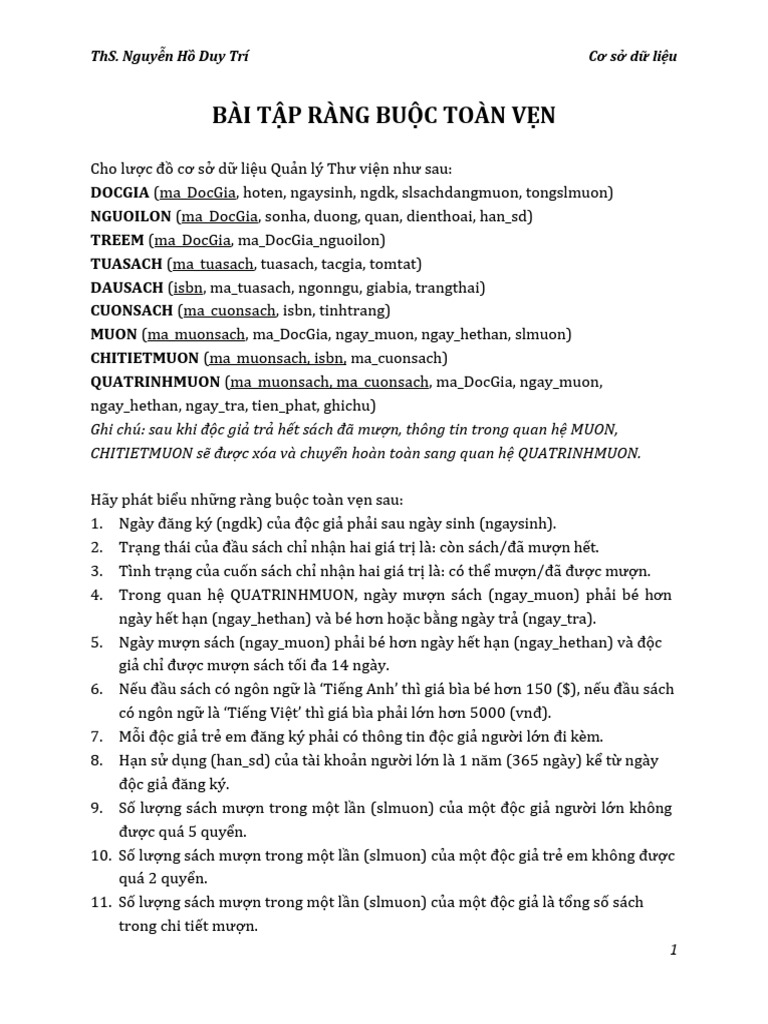 Bài tập RBTV | PDF