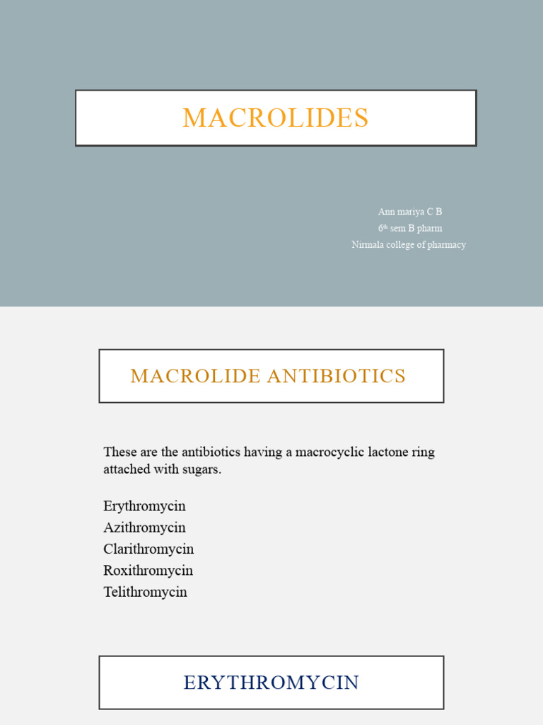 Macrolide Anti Biotics | PDF | Diseases And Disorders | Microbiology
