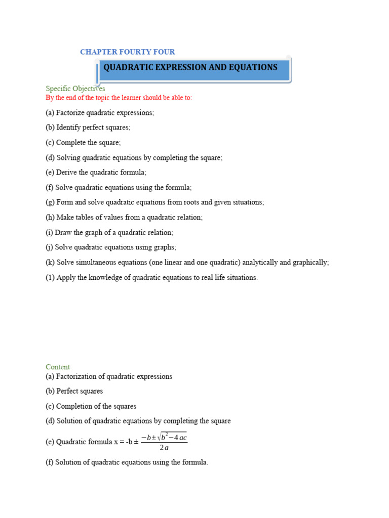 Math Form Three Notes | PDF | Quadratic Equation | Significant Figures