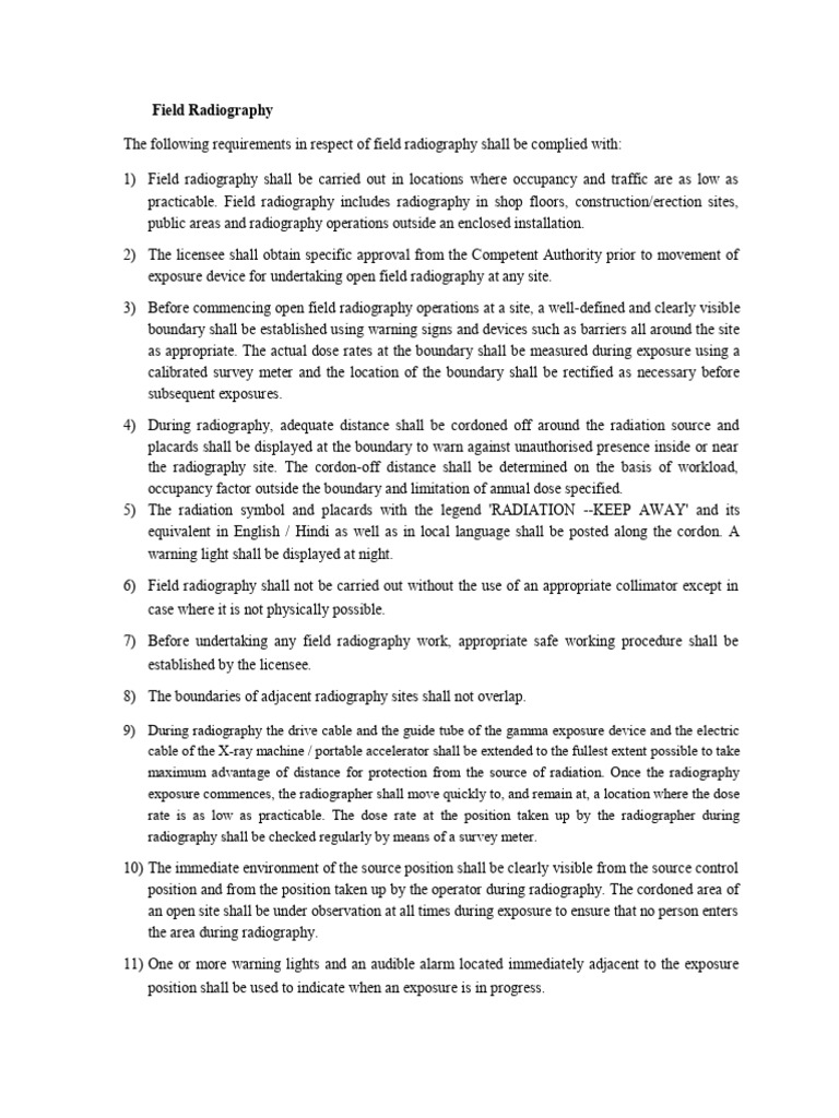 Field Radiography | PDF | Radiography | Radiation