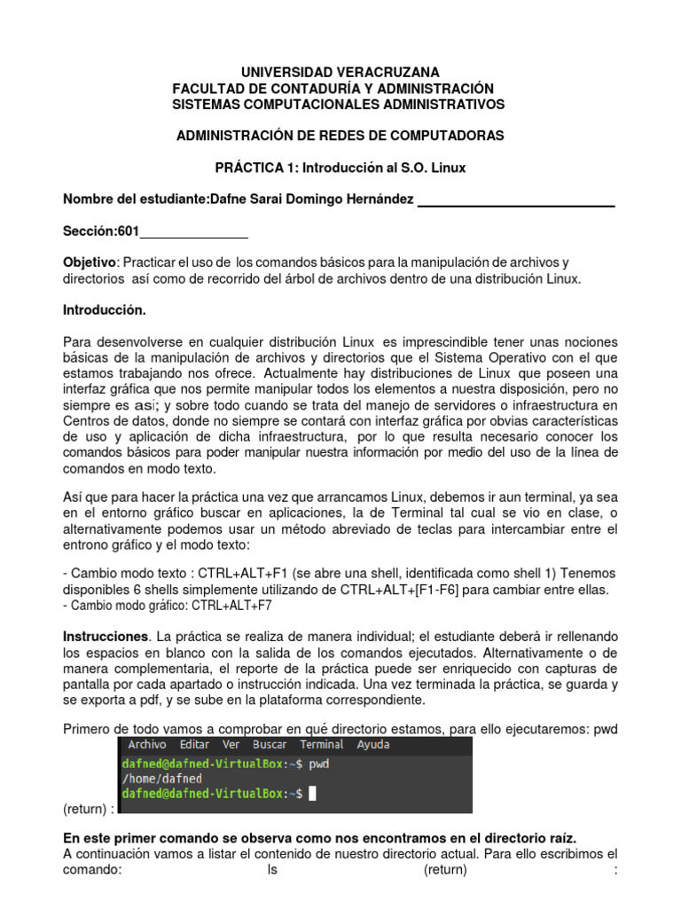practica1_comandos_basicos_shell_Dafne | PDF | Archivo de computadora | Interfaz de línea de comando
