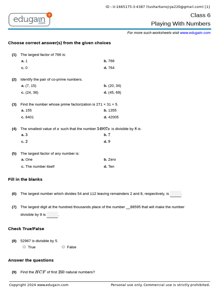 Grade6 1665175 3 4387.q | PDF | Numbers | Mathematics