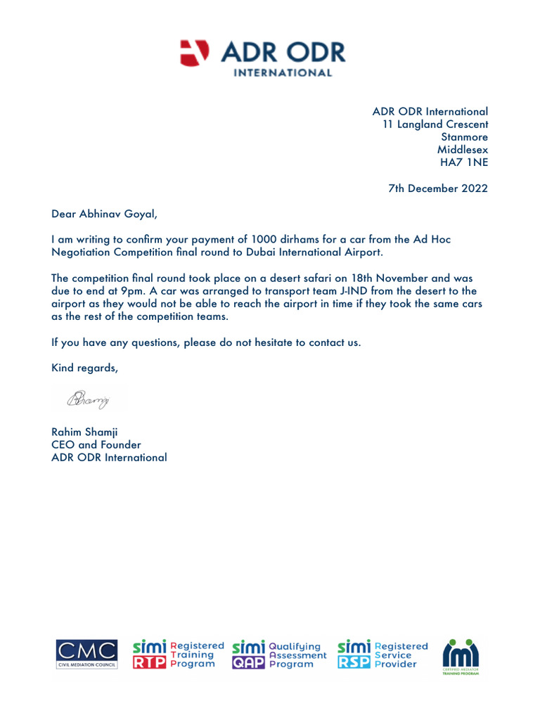 Car Letter | PDF