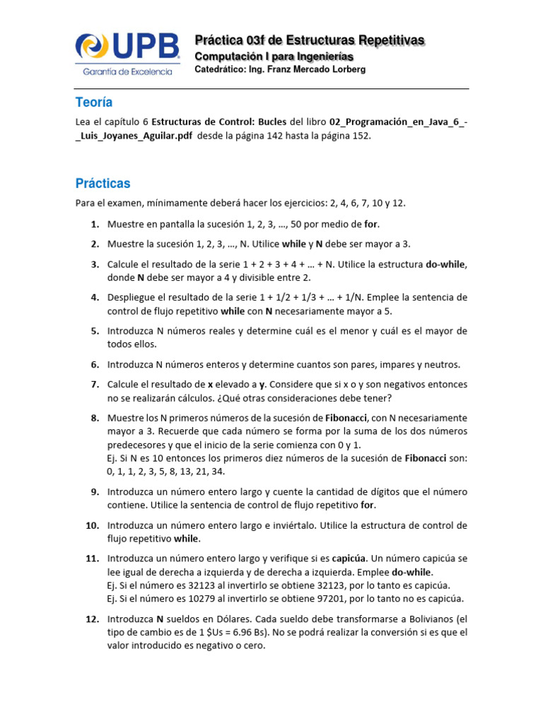 Práctica de Bucles para Ingeniería | PDF | Aritmética | Números
