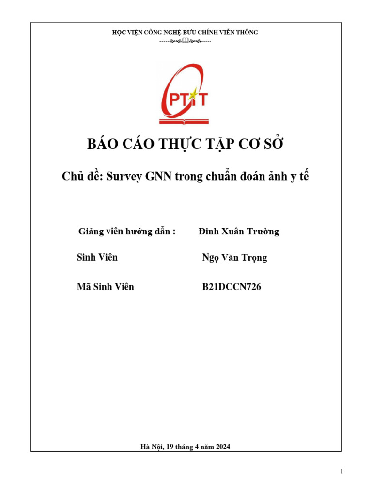 TTCS - Cá Nhân - GNN of Image Medical | PDF
