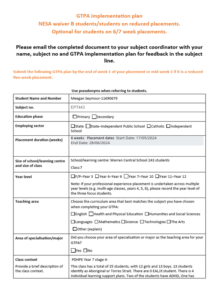 GTPA Implementation Plan 2023 | Download Free PDF | Cognition | Learning
