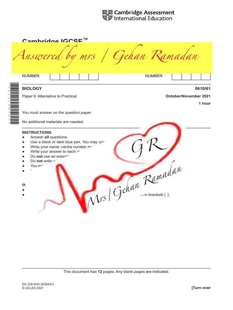 Answer of 0610 - w21 - QP - 61-1 - 240213 - 103236 | PDF | Chemistry ...