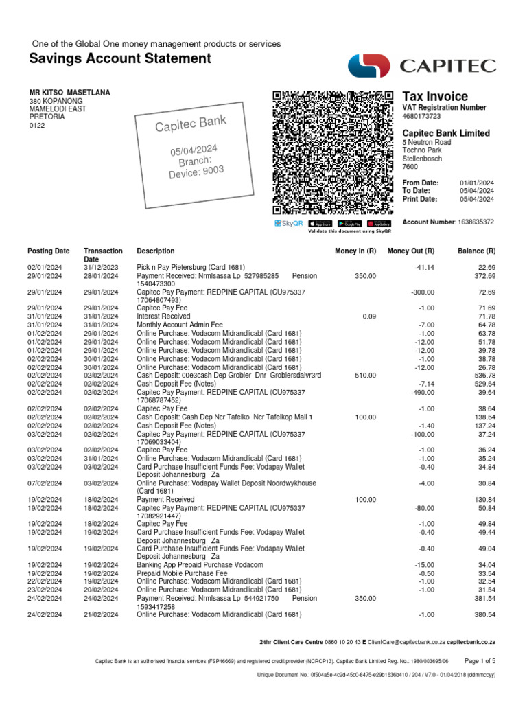 Account Statement | PDF | Debit Card | Stored Value Card