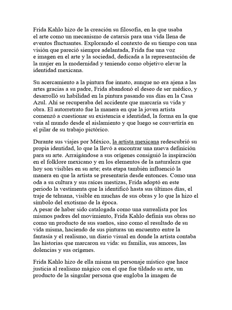 FRIDA KAHLO | Descargar gratis PDF | Las artes